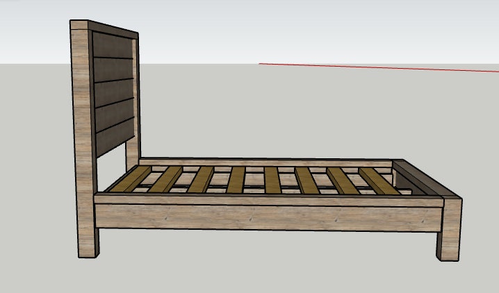 Modern Farmhouse Bedframe Plans, Queen Bedframe Diy Plans, Pdf Download ...