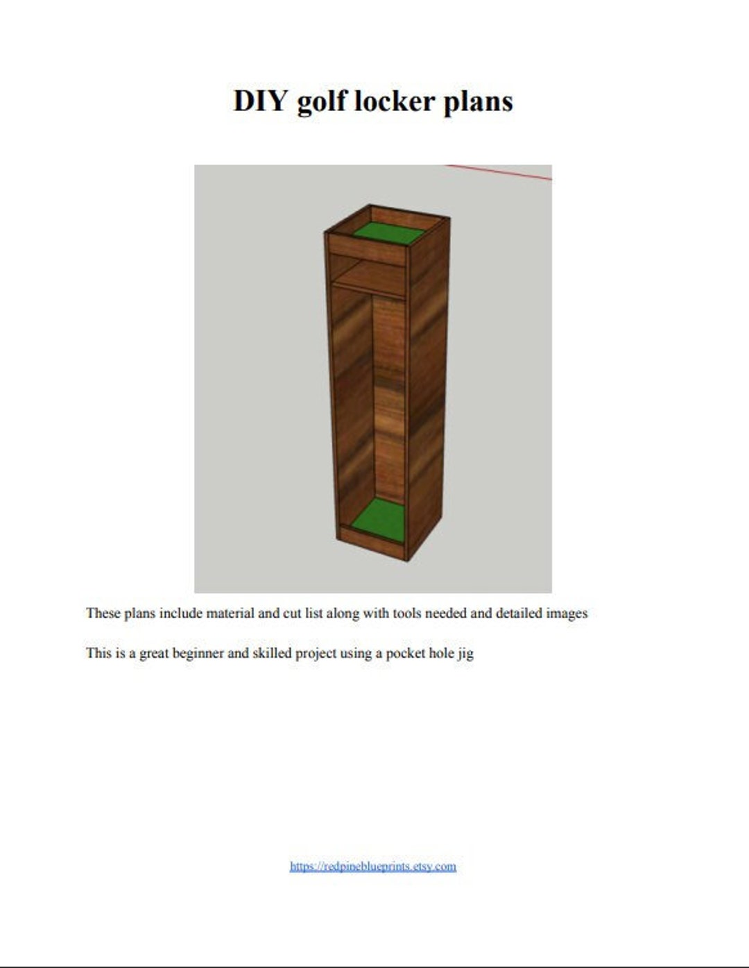DIY Golf Locker Plans, Golf Storage Organizer, Club Locker Blueprints ...