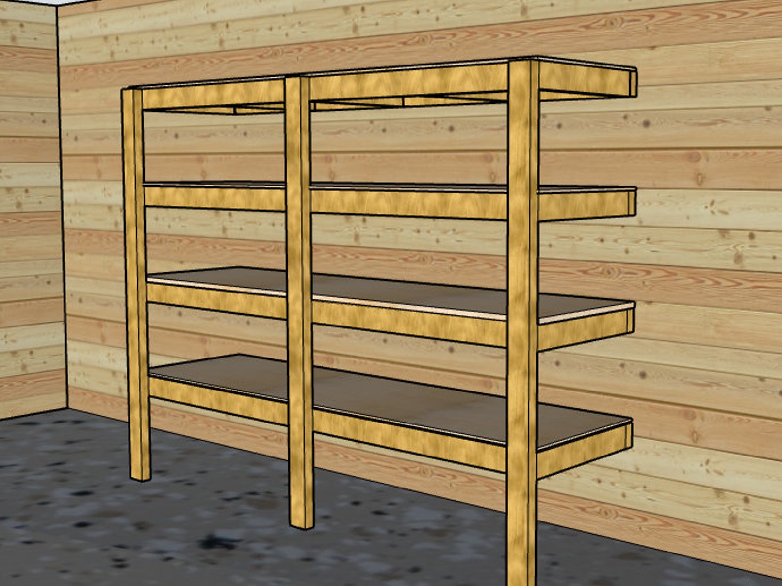 Garage Shelves Plan, Simple Garage Storage Plan, Easy Shelves Plan ...