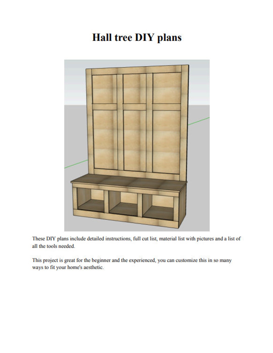 Hall Tree DIY Plans, Hall Tree, Woodworking Plans, Home Decor - Etsy