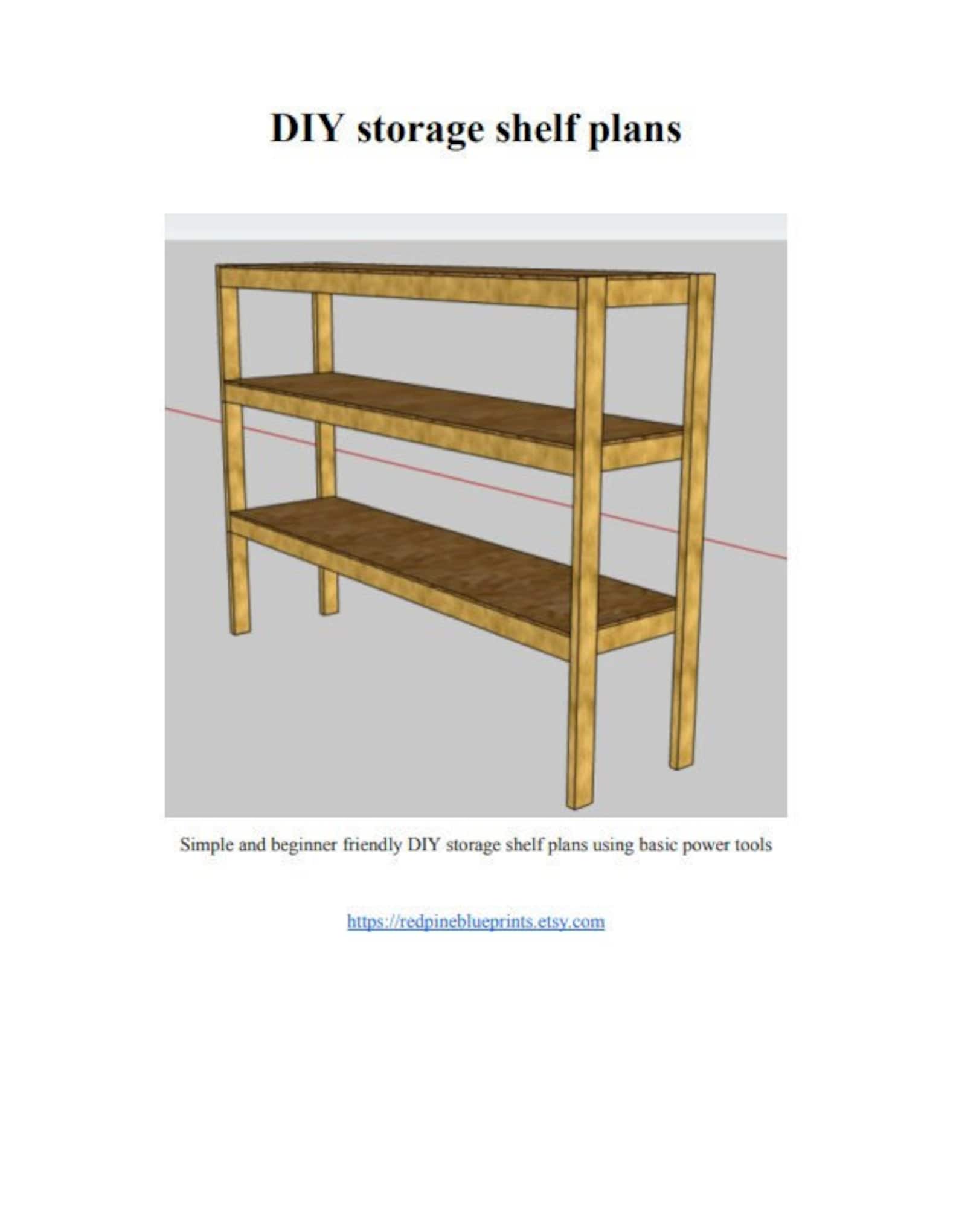 DIY Storage Shelf Plans, Woodworking Blueprints, Step-by-step Guide ...