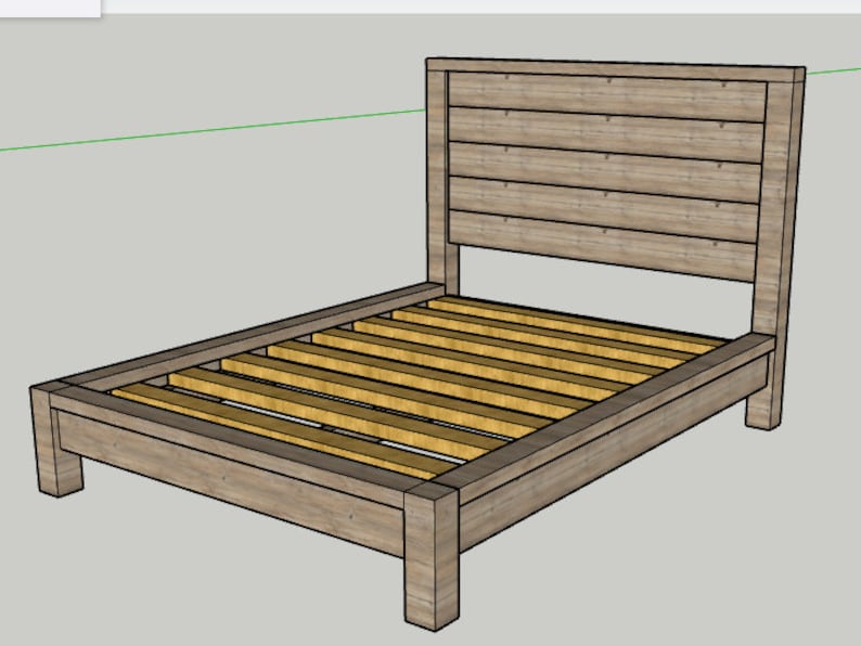 Modern Farmhouse Bedframe Plans, Queen Bedframe Diy Plans, Pdf Download ...