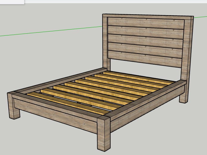 Modern Farmhouse Bedframe Plans, Queen Bedframe Diy Plans, Pdf Download ...