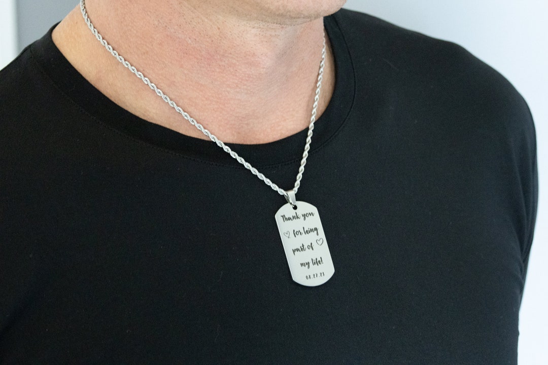 Mens Dog Tag Necklace, Personalized Dog Tag,gift for Him • Gift for Men ...