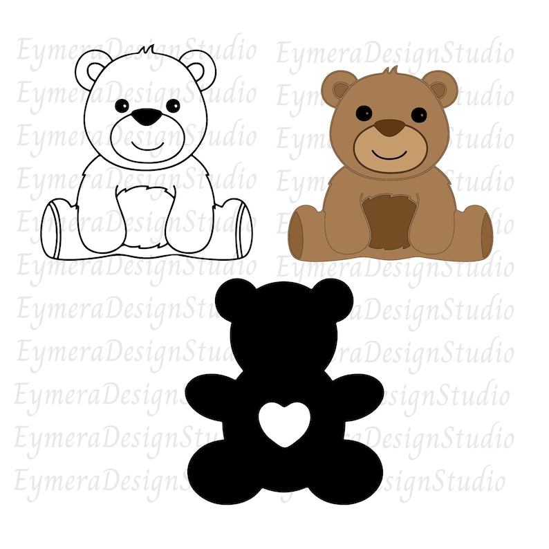 Oso de peluche SVG PNG Jpeg, Ai, pdf, archivos Cricut Cut, paquete ...