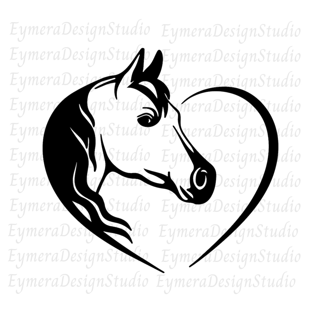 Pferd Herz SVG, ClipArt Pferd Liebe svg, Pferdekopf svg, Pferdesport SVG,PNG,Ai,Jpg,Pdf ...