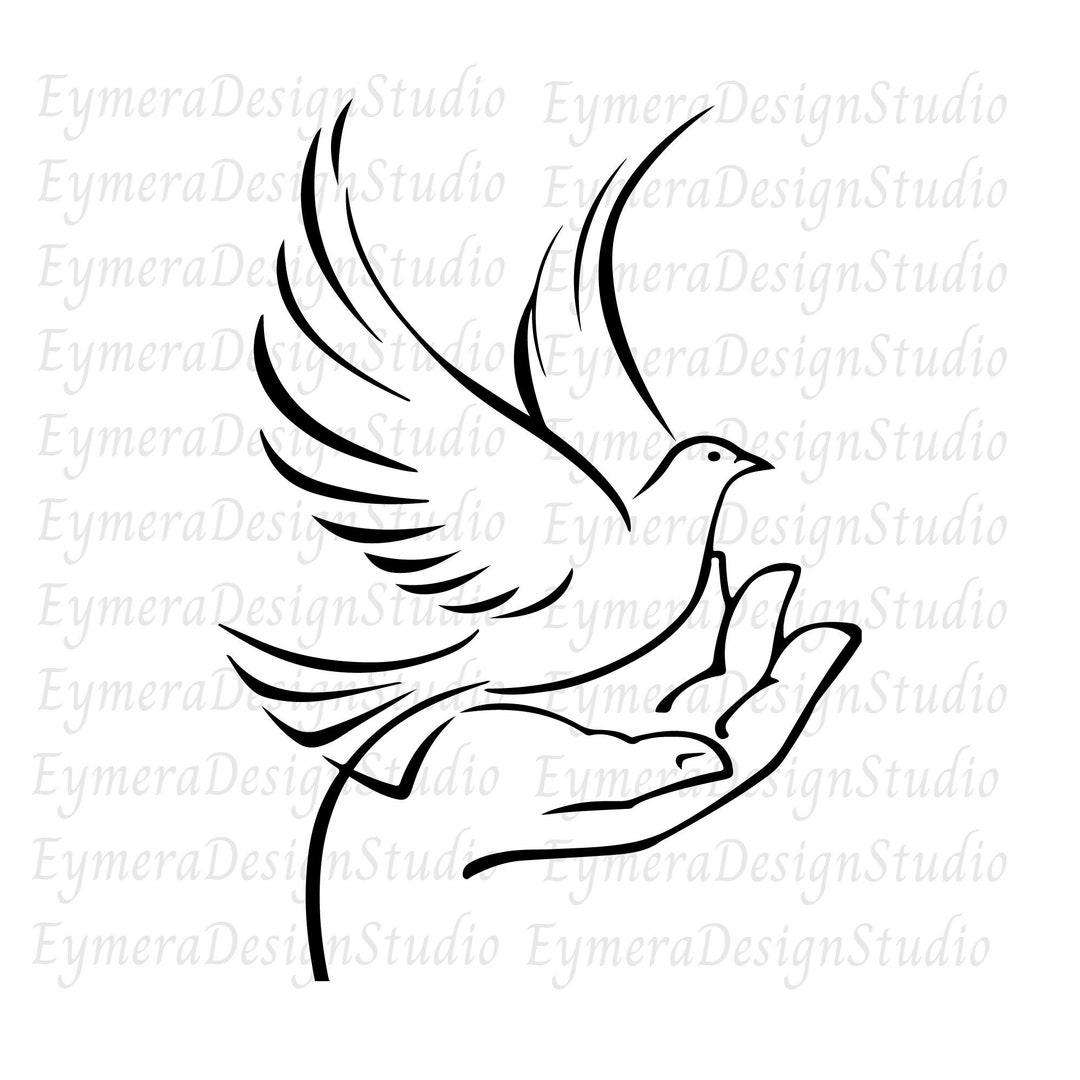 Dove Vector, Dove Clipart, Bird SVG Files for Silhouette Cameo or ...