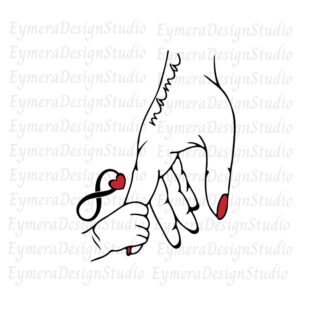 Mom Hand Svg, Holding Hands SVG, Family Baby Hand Svg, Mother and Child ...