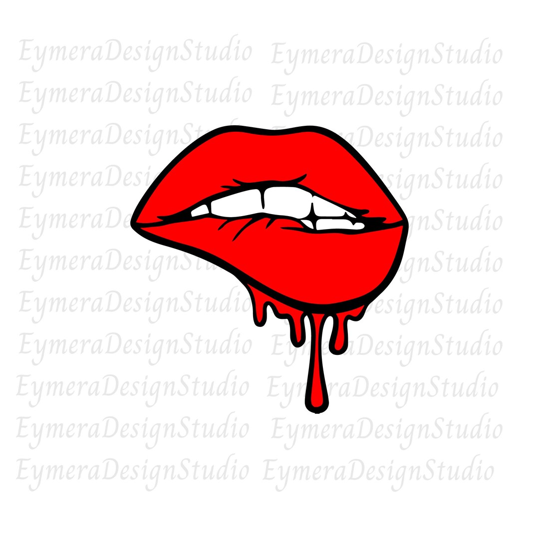 Bitting Lips SVG, Dripping Lips SVG Clipart, Lips Cut File, Png, Jpeg ...
