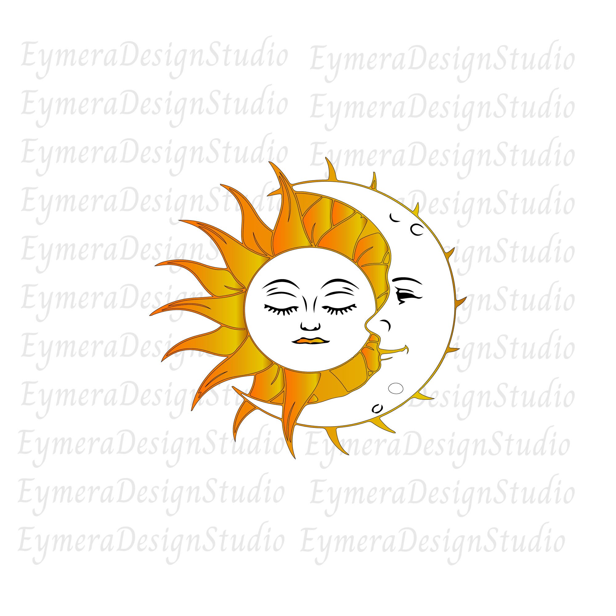 Celestial Sun and Moon Svg Vintage Sun SVG Moon Svg Sun - Etsy