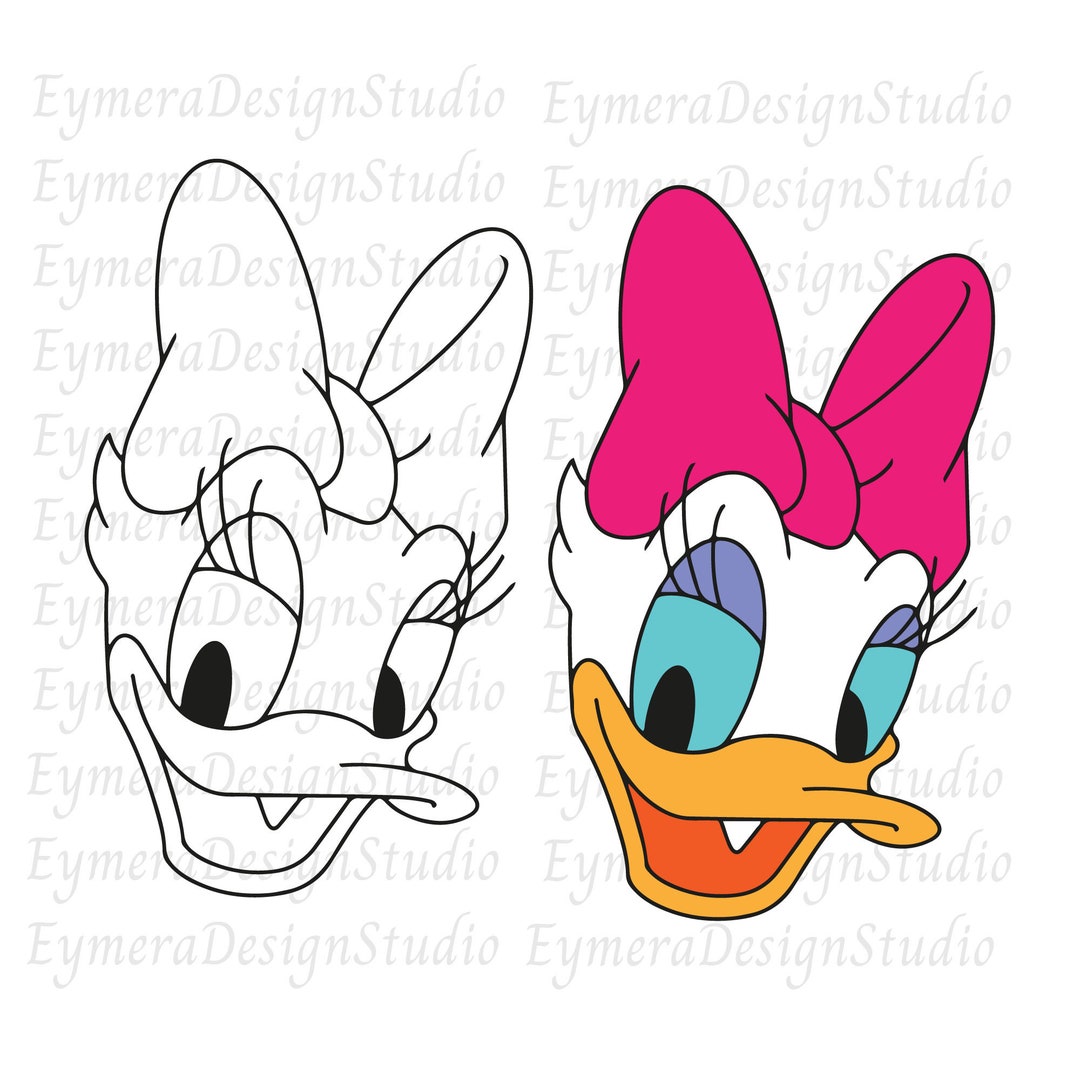 Daisy Duck Head Svg, Daisy Duck Head Face Clipart Png, Daisy Duck for ...