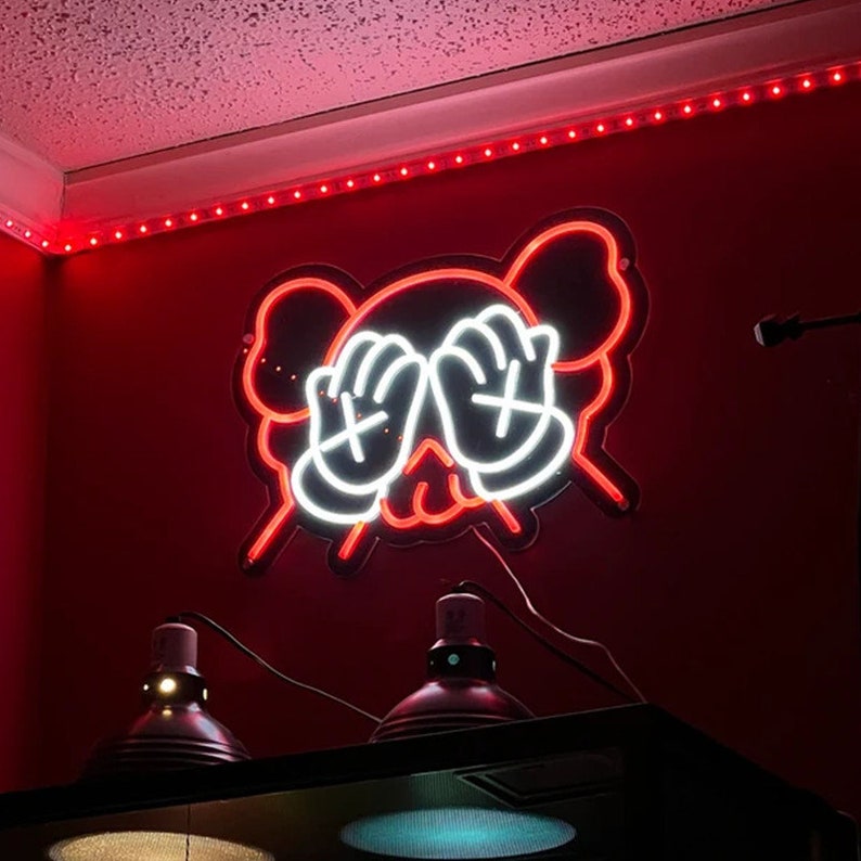 Neon Kaws Sign LED Neon Sign custom Neon Sign kaws Wall Art Atmosphere ...
