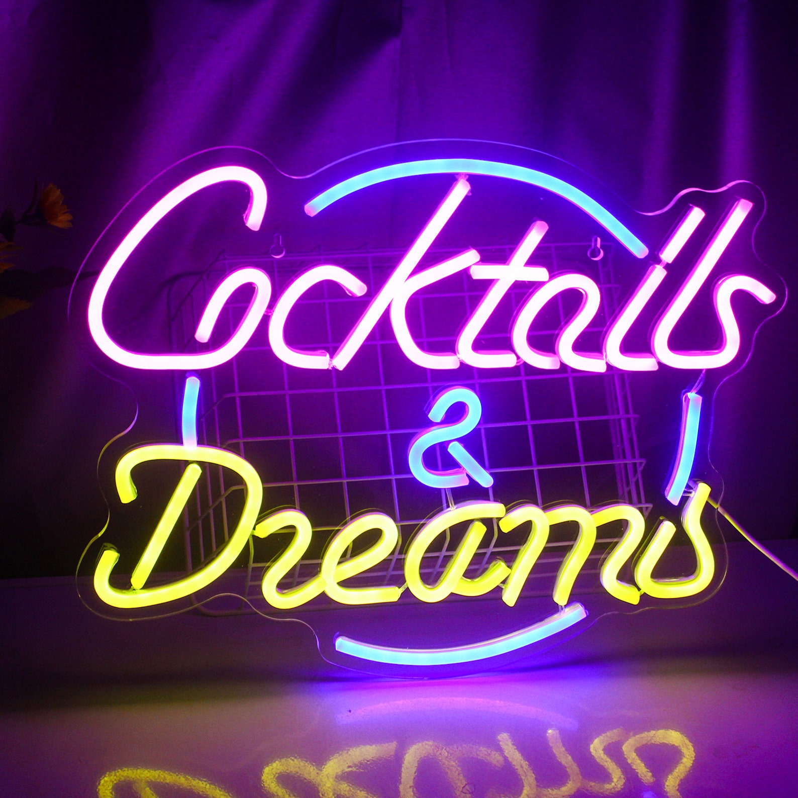 Cocktails & Dreams Neon Sign Bar Neon Sign LED Neon Sign Custom Bar ...
