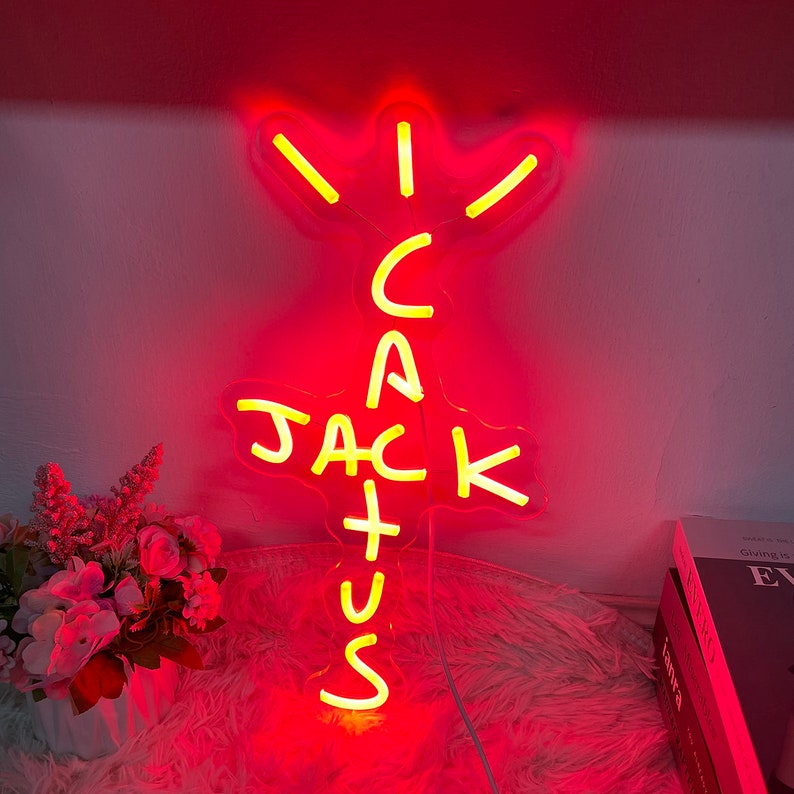 Neon Sign Wall Decor Cactus Jack Neon Sign Neon Sign Light Neon Wall ...