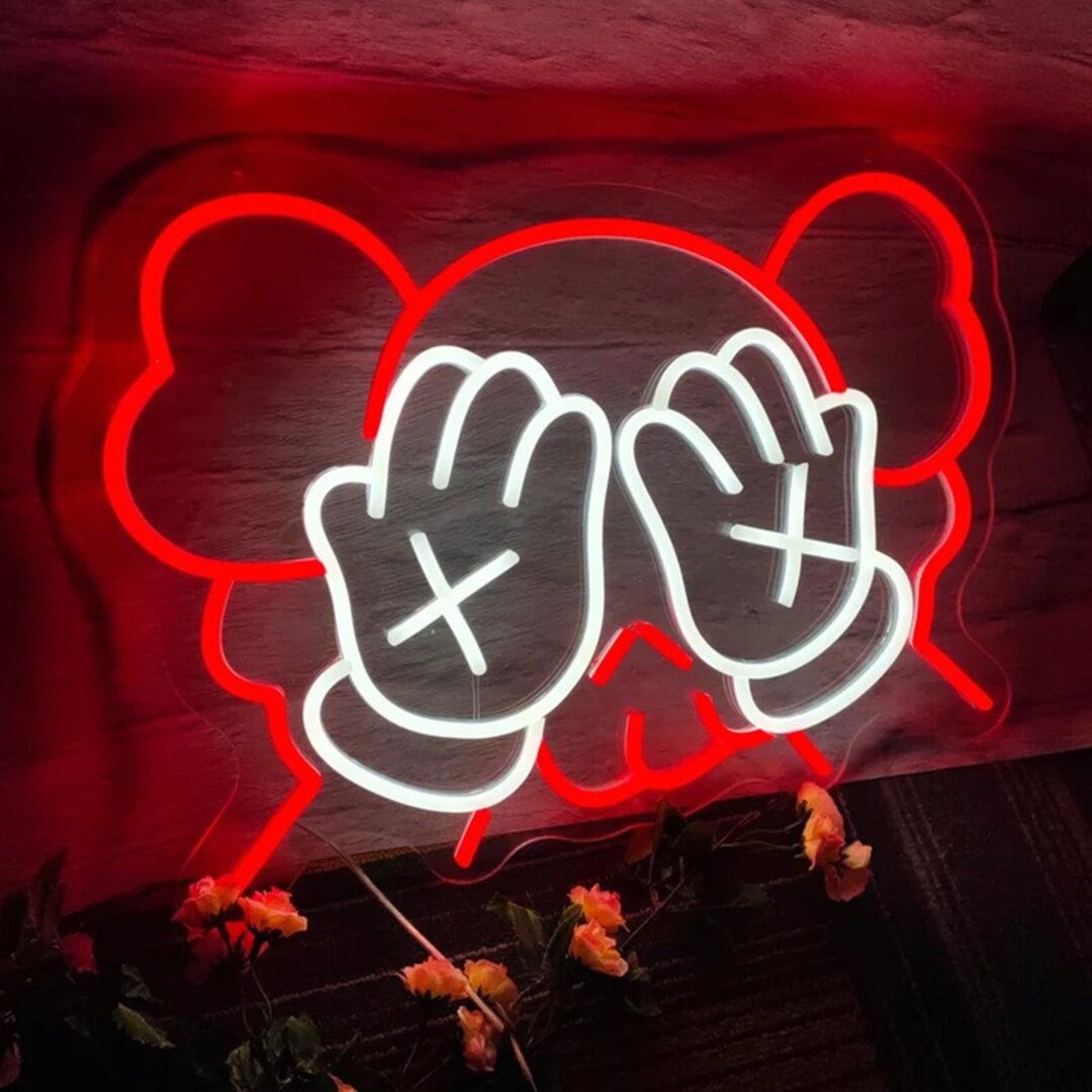 Neon Kaws Sign LED Neon Sign custom Neon Sign kaws Wall Art Atmosphere ...