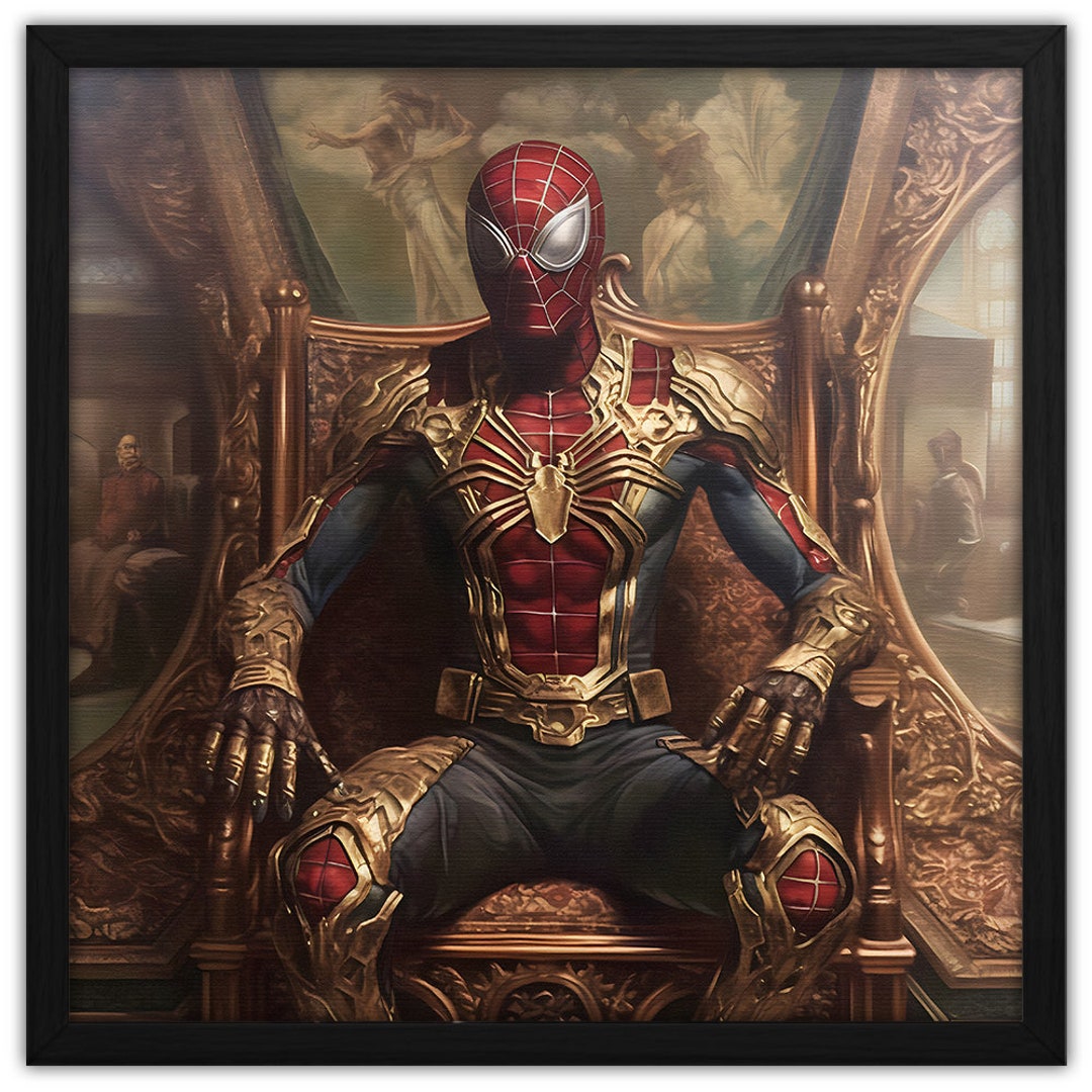 Classic Oil Painting MCU Iron Spider Avengers Inspired Framed/unframed ...