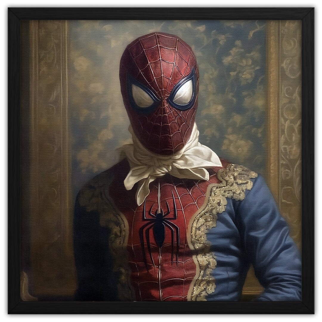 Classic Oil Painting Spiderman Spidey Peter Parker Inspired Framed ...