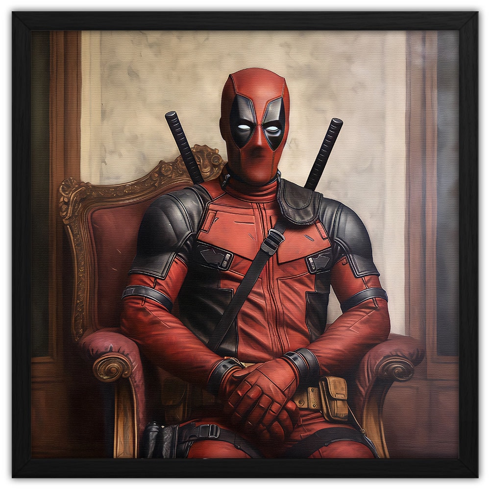 Classic Oil Painting Deadpool Inspired Framed/unframed Poster Marvelous ...