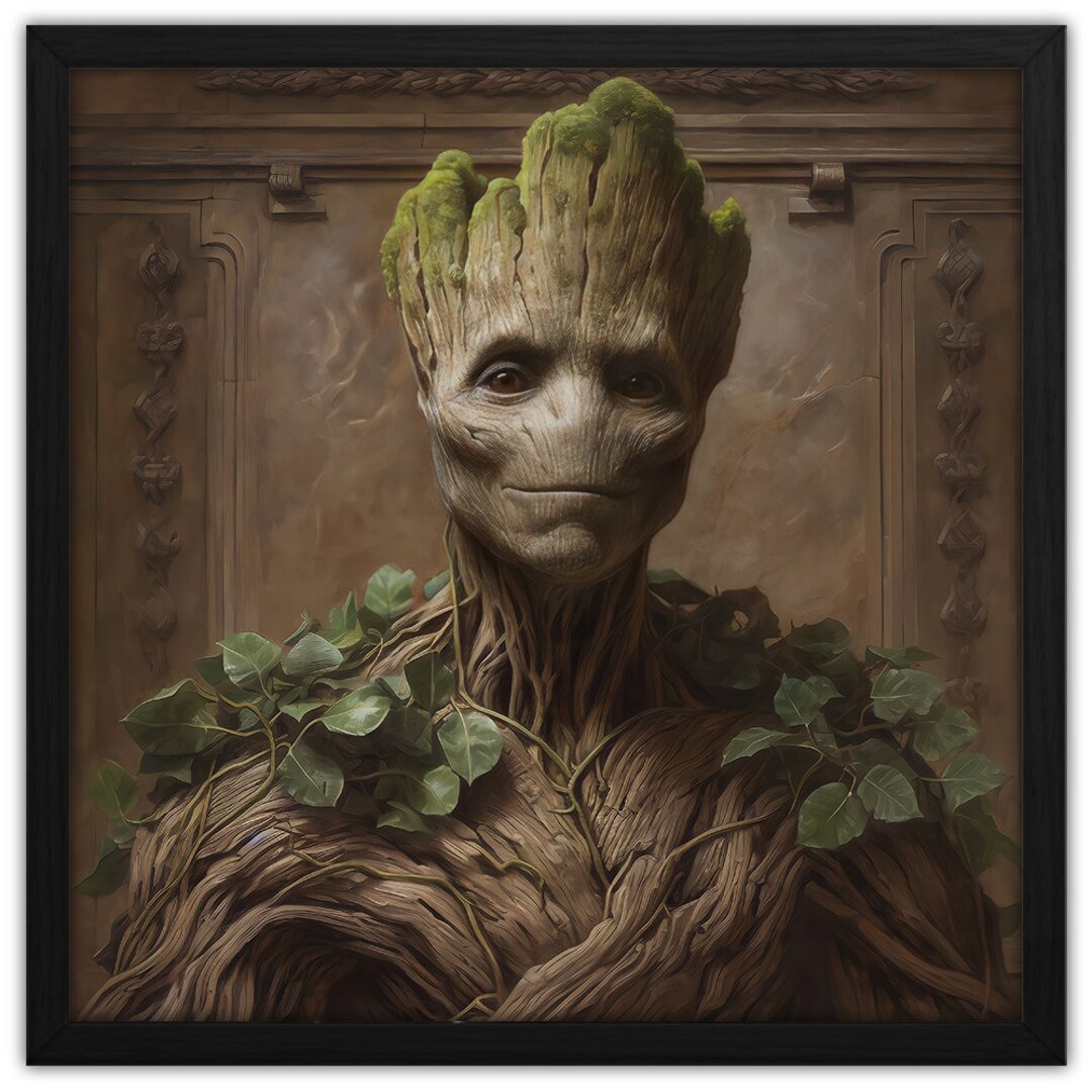 Classic Oil Painting Groot Guardians Galaxy Inspired Framed/unframed ...
