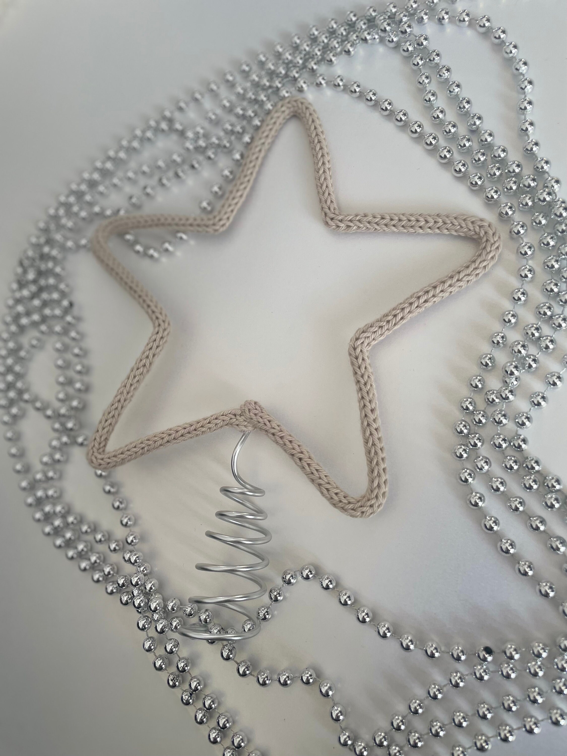 Knitted Wire Christmas Tree Topper Star Handmade Personalised Wire ...
