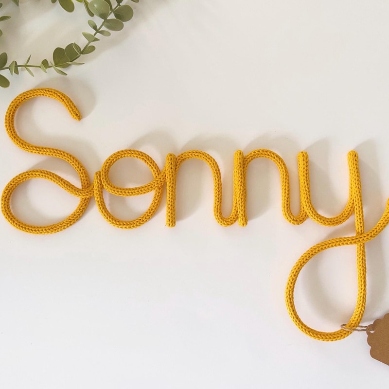 Wired Knitted Name Sign - Etsy UK