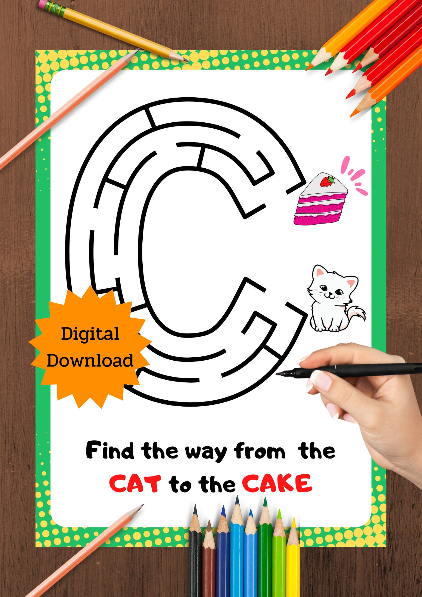 A-Z Alphabet Maze Pages Digital Download Kids Maze Activity Pages, Kids ...