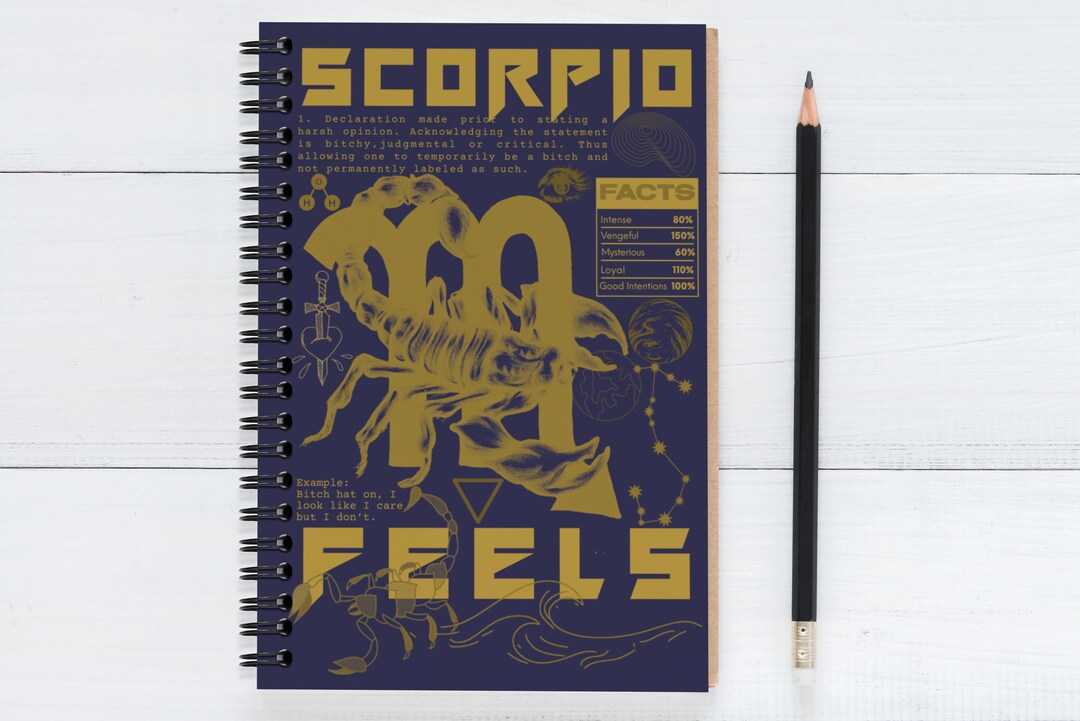 Scorpio Zodiac Notebook, Star Sign Notebook, Zodiac Journal, Star Sign ...