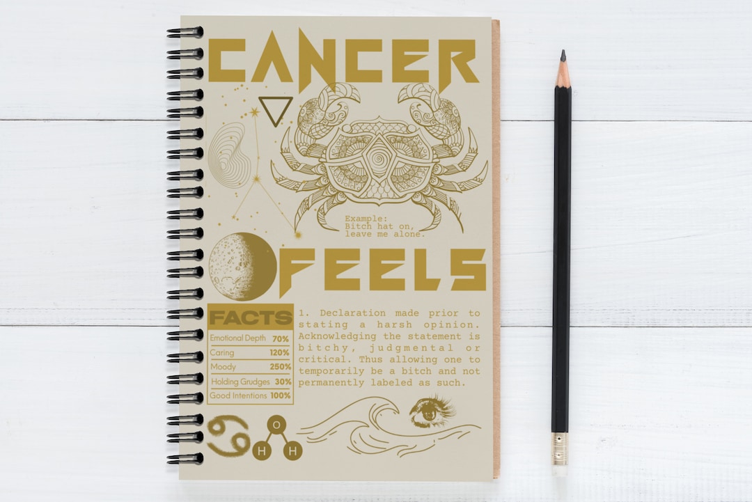 Cancer Zodiac Notebook, Star Sign Notebook, Zodiac Journal, Star Sign ...