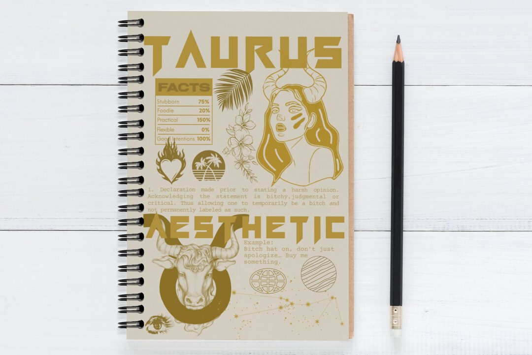 Taurus Zodiac Notebook, Star Sign Notebook, Zodiac Journal, Star Sign ...