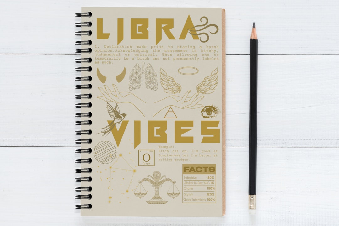Libra Zodiac Notebook, Star Sign Notebook, Zodiac Journal, Star Sign ...