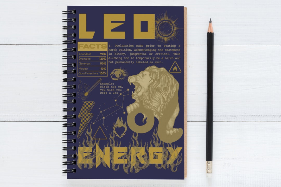 Leo Zodiac Notebook, Personalized Star Sign Notebook, Zodiac Journal ...