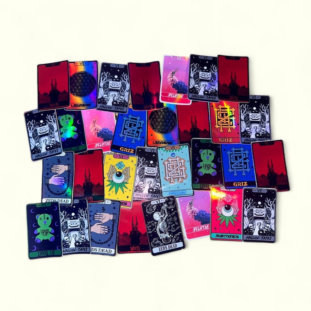 Holographic Edm Tarot Card Sticker Mystery Pack / Subtronics Stickers ...