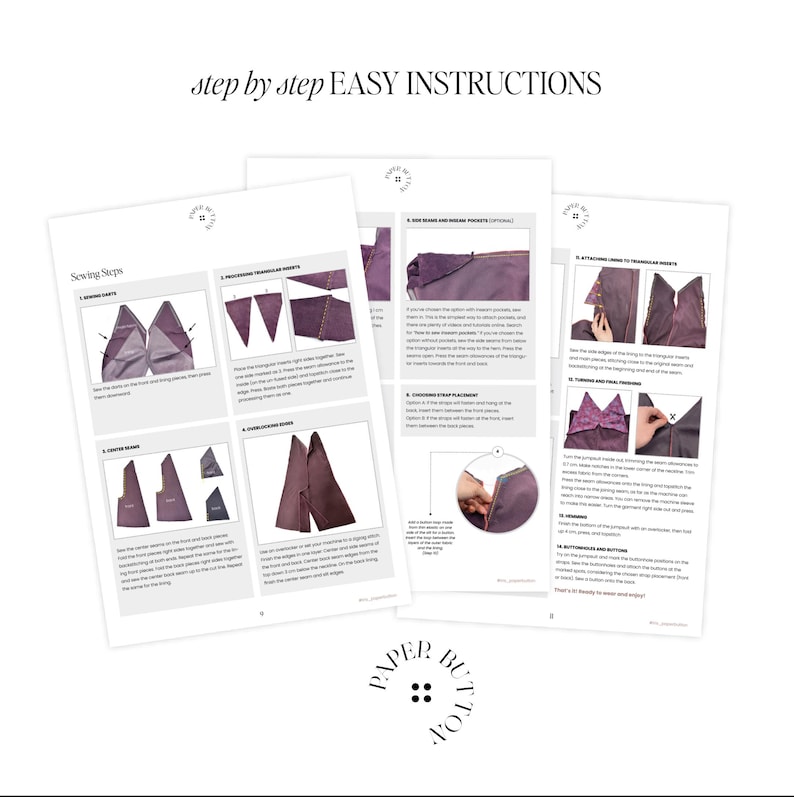 Jumpsuit Sewing Pattern PDF – 'IRIS' Minimalist Romper, Sizes S-xl, Easy to Sew, Adjustable ...