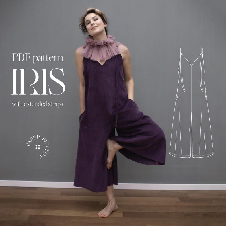Jumpsuit Sewing Pattern PDF – 'IRIS' Minimalist Romper, Sizes S-xl, Easy to Sew, Adjustable ...