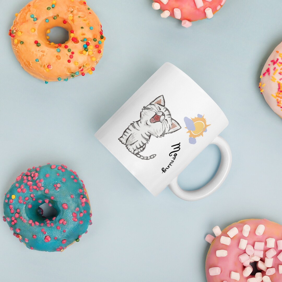 Kitten Mug With Morning Writing - Etsy
