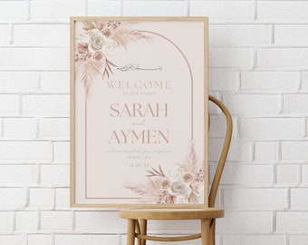 EDITABLE Nikkah Welcome Sign | Islamic Wedding Sign | Nikkah Wedding ...