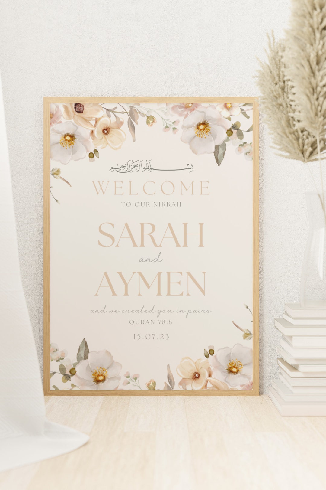 EDITABLE Nikkah Welcome Sign | Islamic Wedding Sign | Nikkah Wedding ...