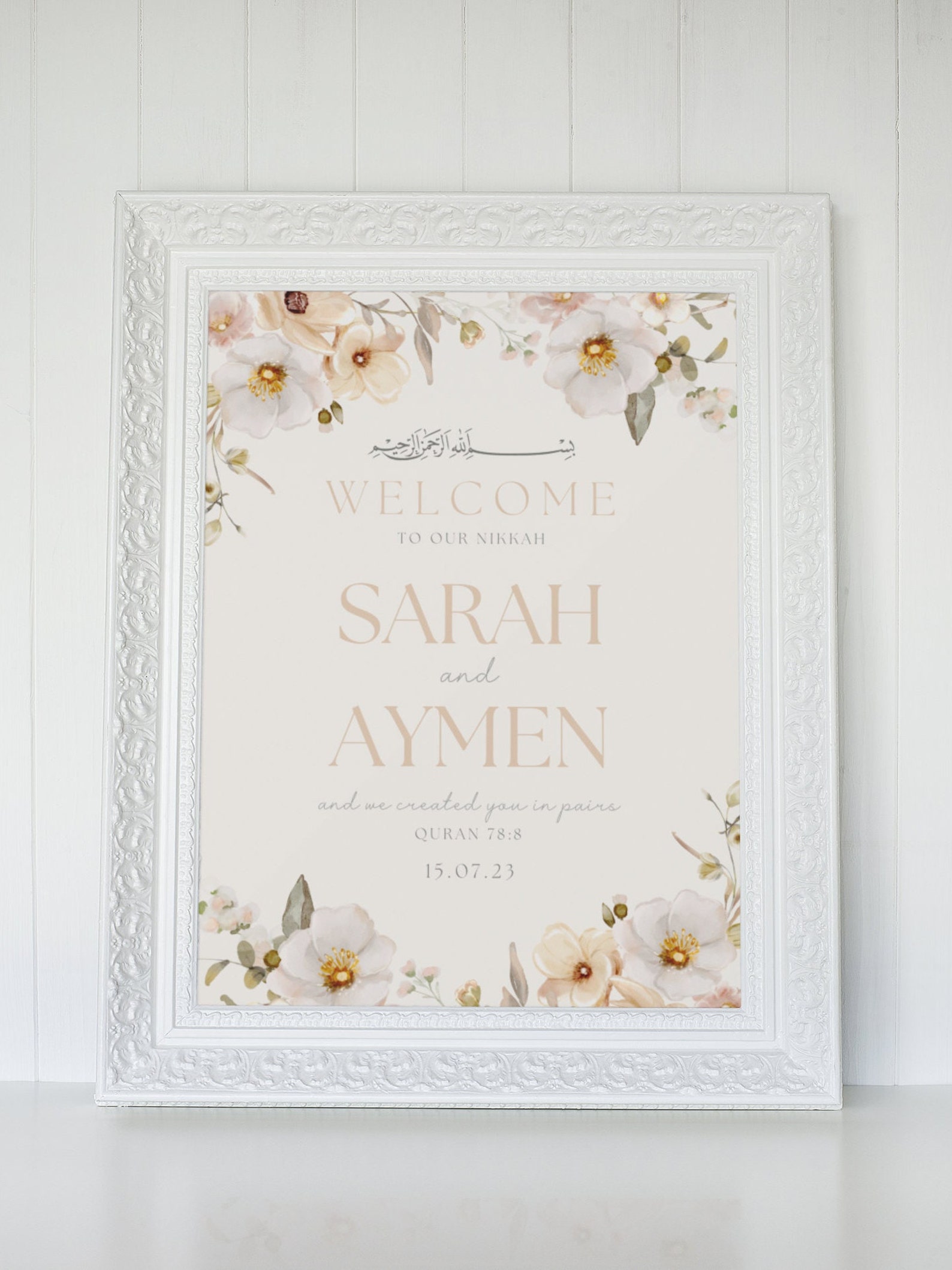 EDITABLE Nikkah Welcome Sign | Islamic Wedding Sign | Nikkah Wedding ...