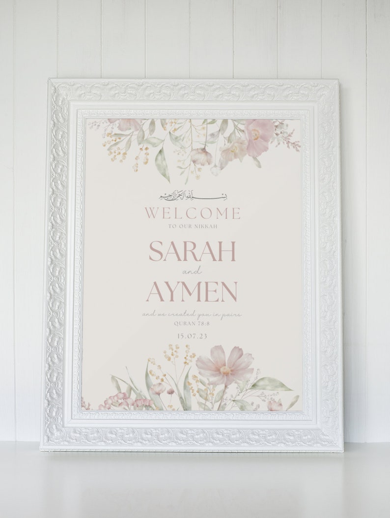 EDITABLE Nikkah Welcome Sign | Islamic Wedding Sign | Nikkah Wedding ...