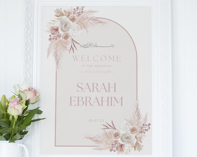 SET OF 4 Custom Nikkah Welcome Sign | Islamic Wedding Sign | Nikkah ...