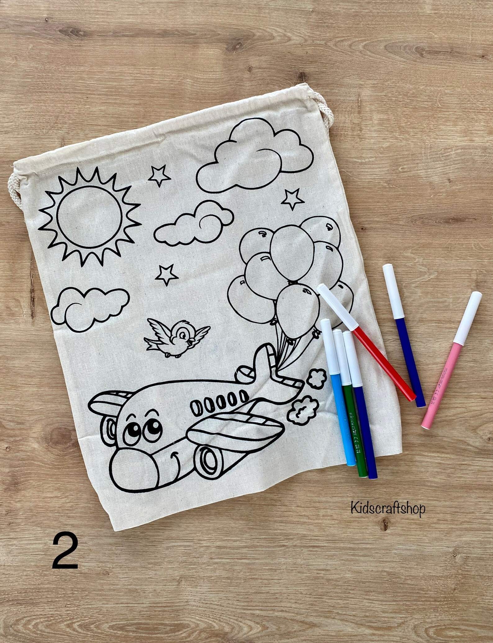 Color Your Own Bag/tote Bag Coloring Activity/kids Activites/kids Art ...