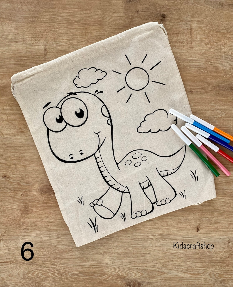 Color Your Own Bag/tote Bag Coloring Activity/kids Activites/kids Art ...