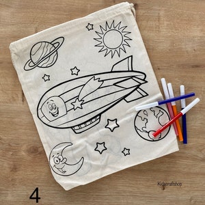 Color Your Own Bag/tote Bag Coloring Activity/kids Activites/kids Art ...