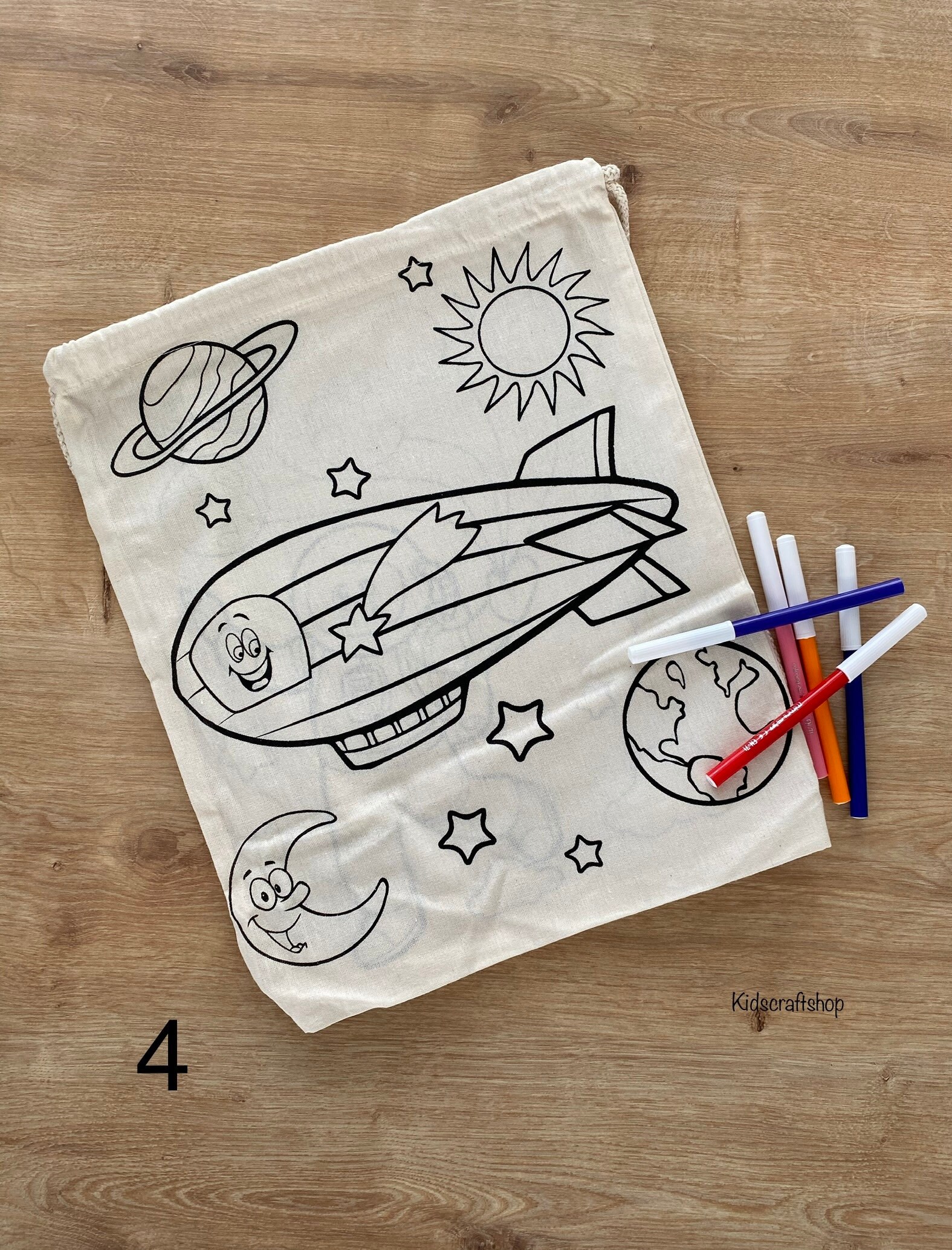 Color Your Own Bag/tote Bag Coloring Activity/kids Activites/kids Art ...