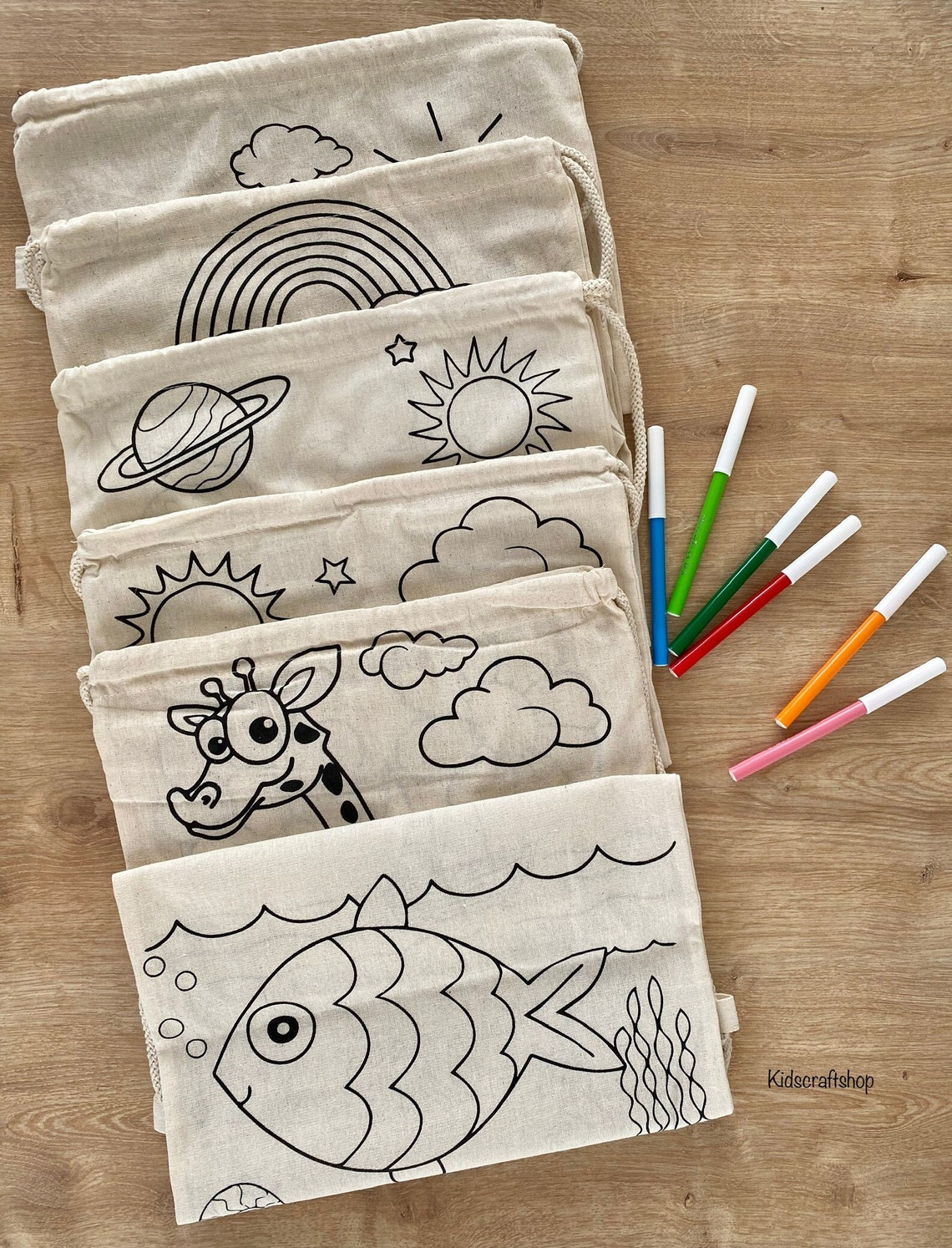 Color Your Own Bag/tote Bag Coloring Activity/kids Activites/kids Art ...