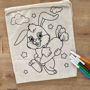 Kids Coloring Tote Bag/craft Activity/colour Your Own Canvas Bag/tore ...
