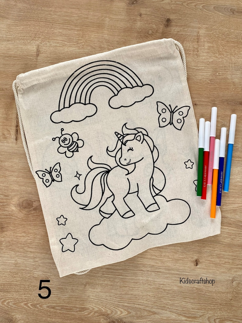 Color Your Own Bag/tote Bag Coloring Activity/kids Activites/kids Art ...