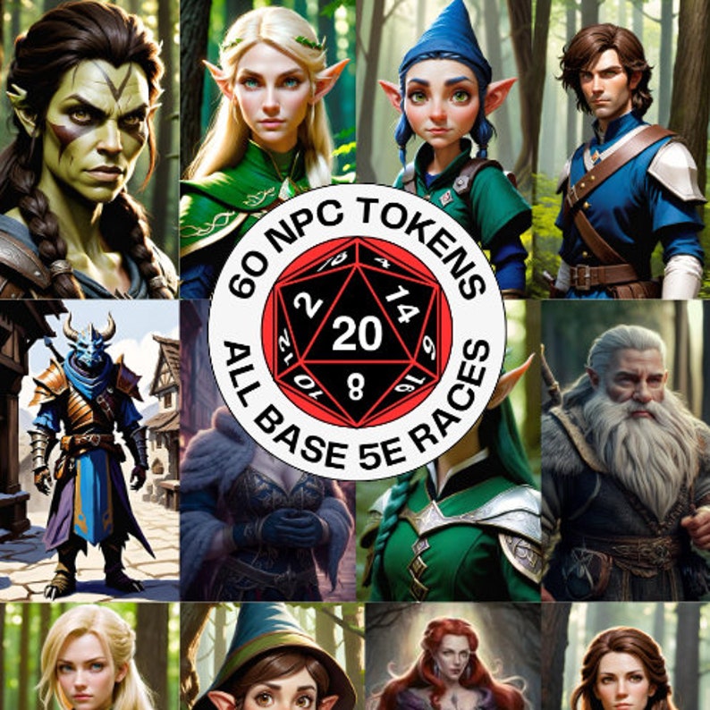Dnd NPC Tokens, Tokens for Dungeons and Dragons Non-playable Characters ...