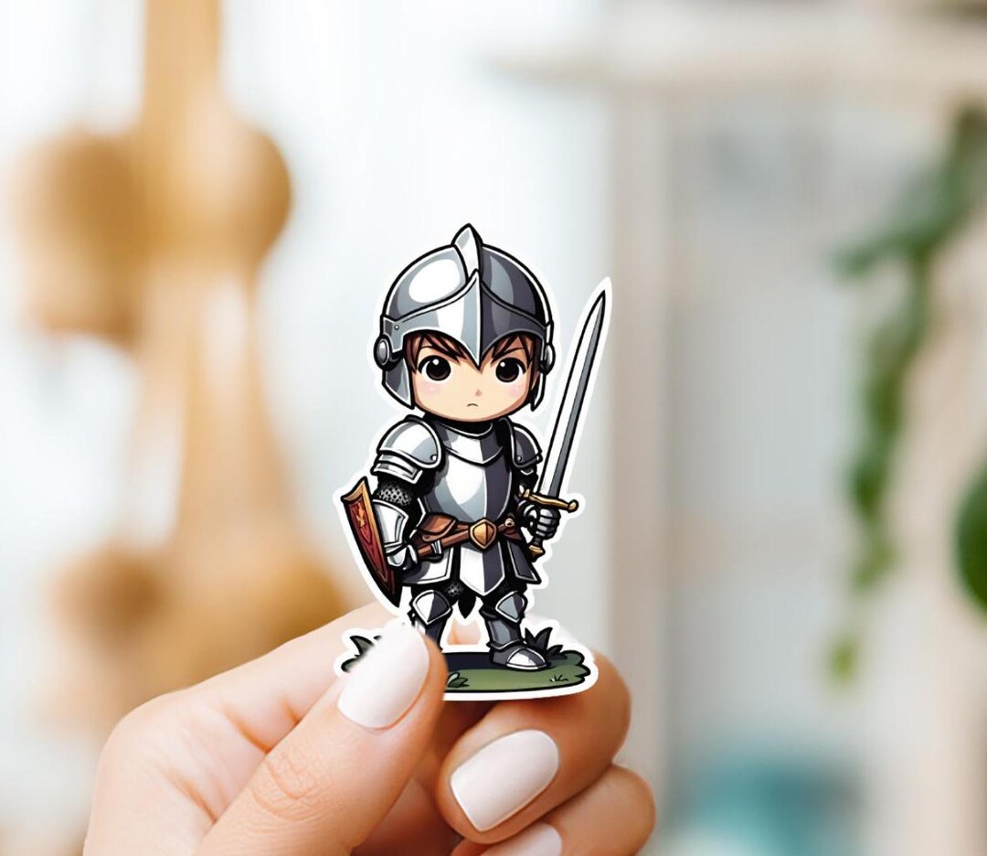 Romantasy Cute Chibi Knight Medium Sized DND Sticker, Kiss-cut - Etsy