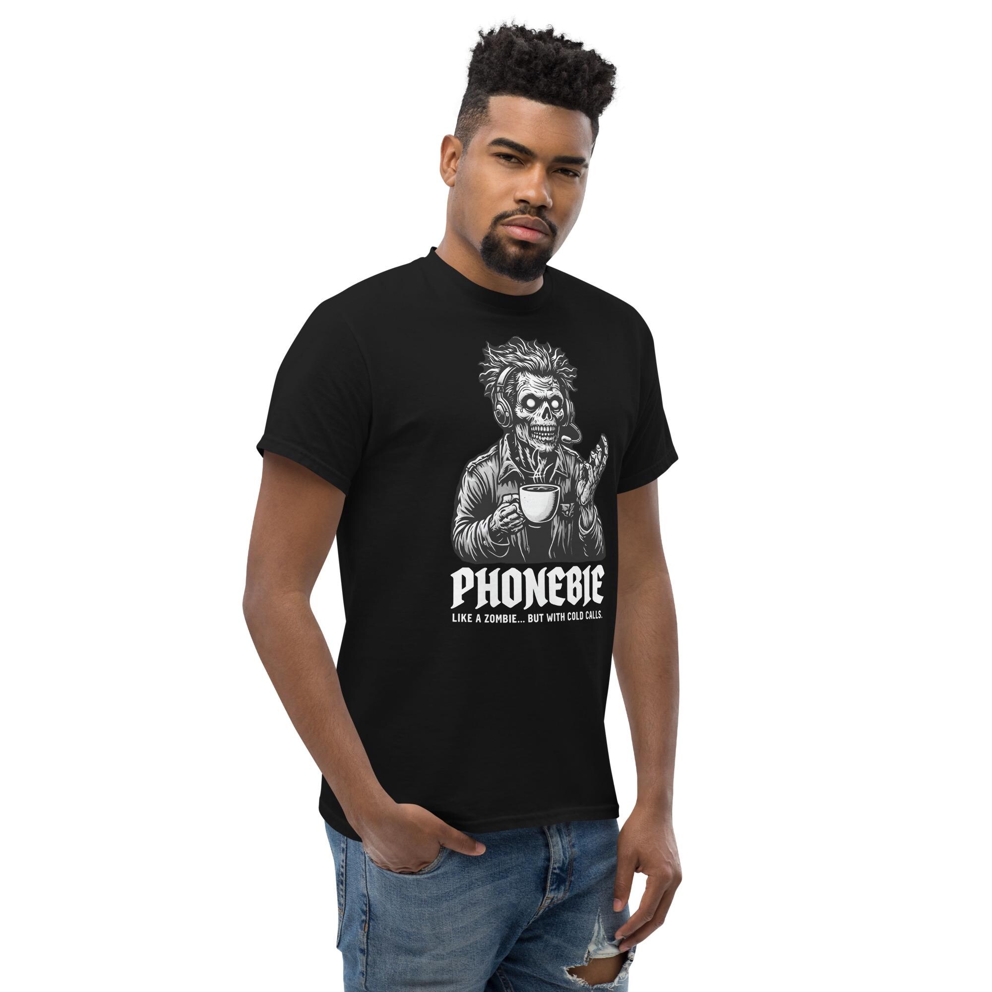 Phonebie Cold Calling Zombie Shirt – Funny Sales & Halloween Tee ...